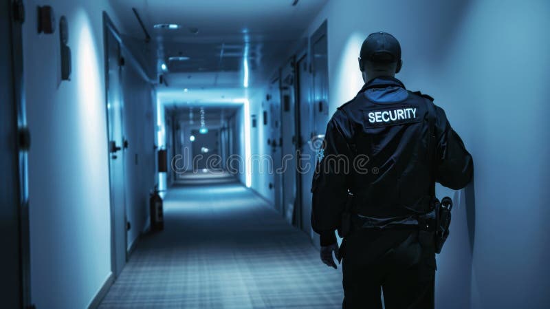 The Security Guard on Duty. AI Generated Stock Illustration ...
