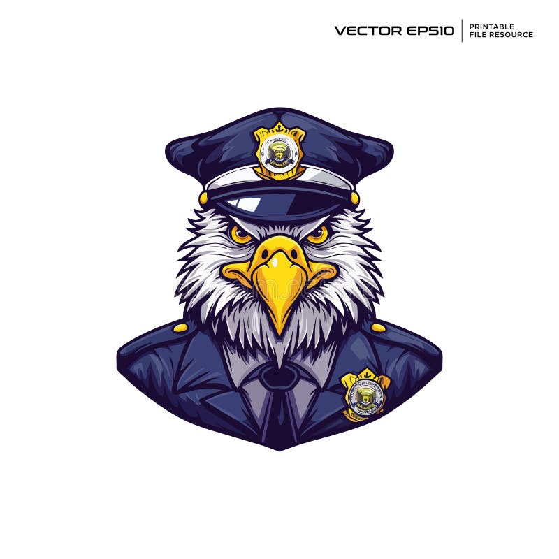 Security Guard Eagle, Character, Mascot, Logo, Vector, Design ...