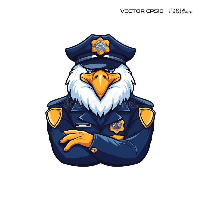 Security Guard Eagle, Character, Mascot, Logo, Vector, Design ...