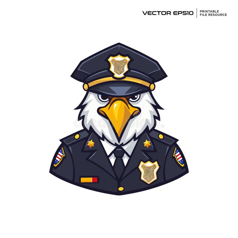 Security Guard Eagle, Character, Mascot, Logo, Vector, Design ...