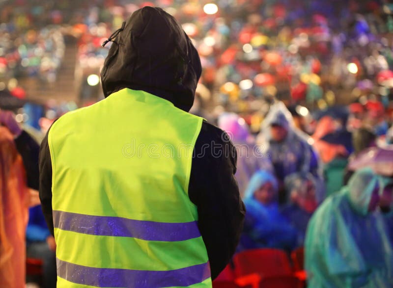 Security Guard during the Event with Many People Stock Photo - Image of ...