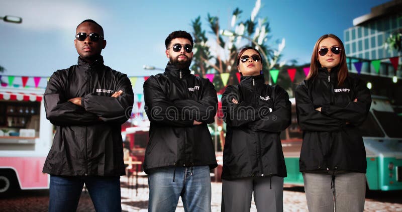 Security Guard Event Service at Street Food Event Stock Image - Image ...