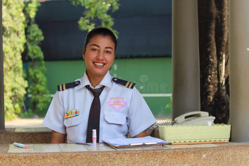 Security guard - female editorial photography. Image of lady - 67261122