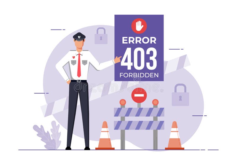 Security Guard 403 Forbidden Site Stock Vector - Illustration of ...