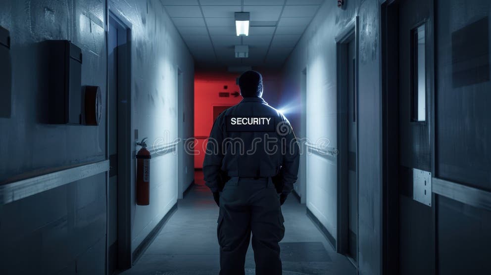 The Security Guard in Hallway. AI Generated Stock Photo - Image of ...