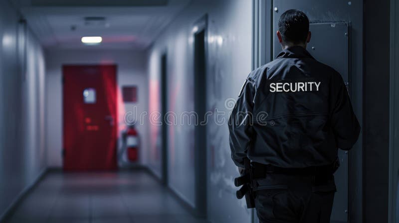 Security Guard in Hallway. AI Generated Stock Illustration ...