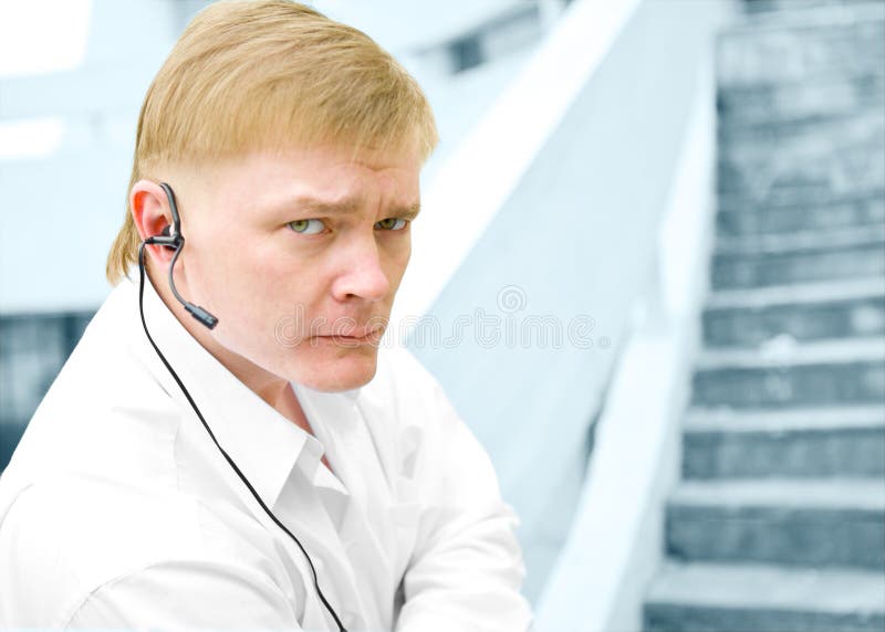 Security Guard in Head Phone Stock Image - Image of interrogation ...