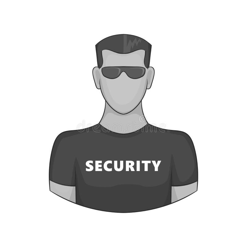 Security Guard Icon, Black Monochrome Style Stock Vector - Illustration ...