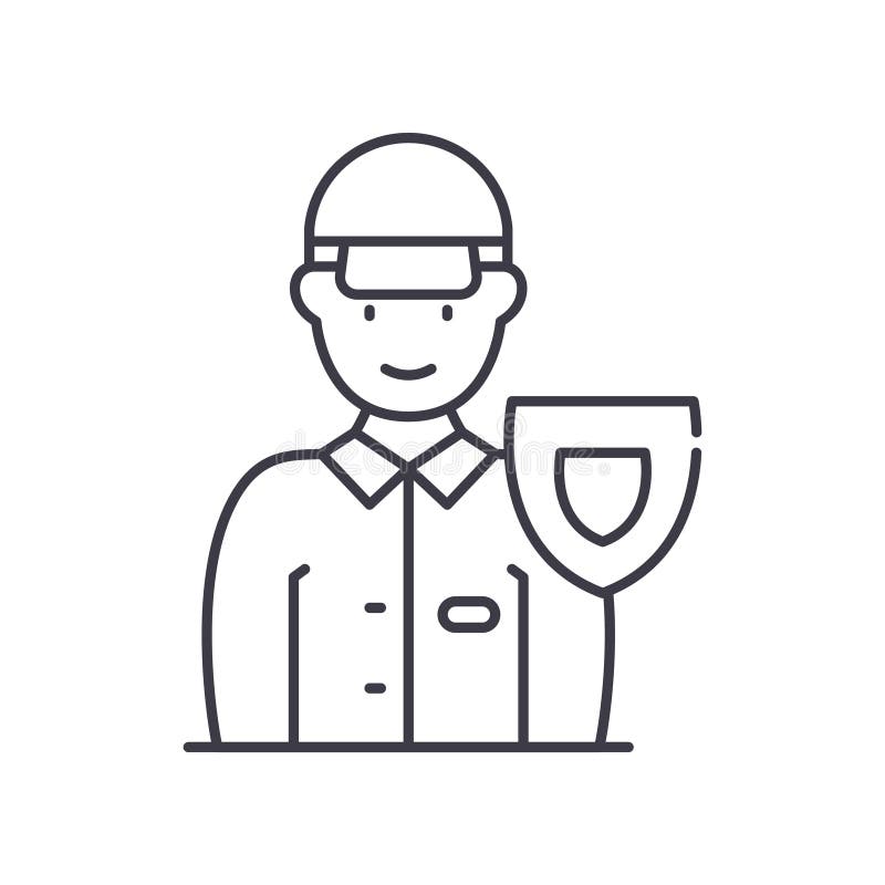Policeman Control Security Icon Vector Outline Illustration Stock ...