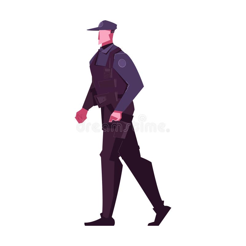 Security Guard Illustration Stock Vector - Illustration of patrol ...