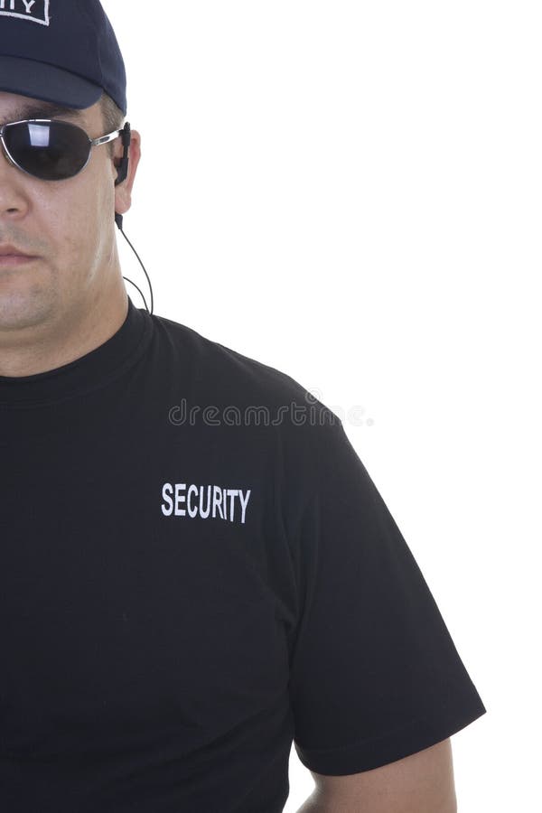 Security Guard Isolated on White Stock Photo - Image of police ...