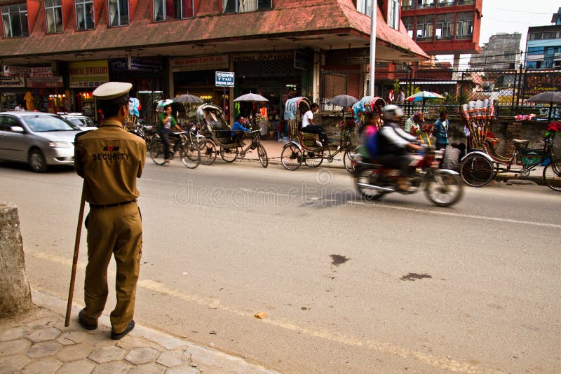 Security Guard, Kathmandu, Nepal Editorial Stock Image - Image of hindu ...