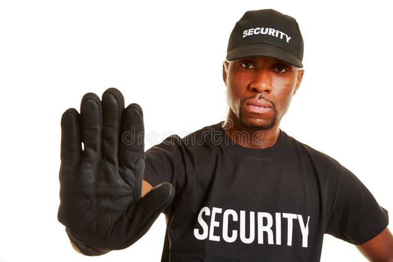 Security guard from behind stock photo. Image of hand - 63170870