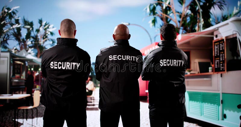 Security Guard Leads Event Service with Diverse Staff Stock Image ...