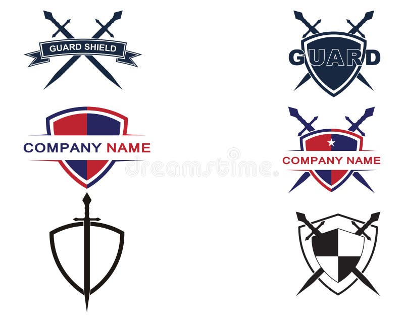 Security Guard Logo Design Vector Shield Stock Vector - Illustration of ...