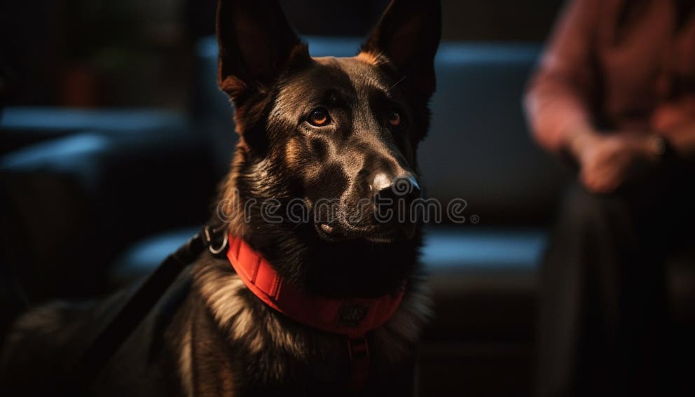 The Security Guard Loyal German Shepherd Sits, Pampered and Relaxed ...