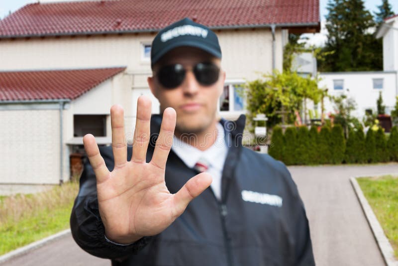 Security Guard Making Stop Gesture Stock Photo - Image of control ...