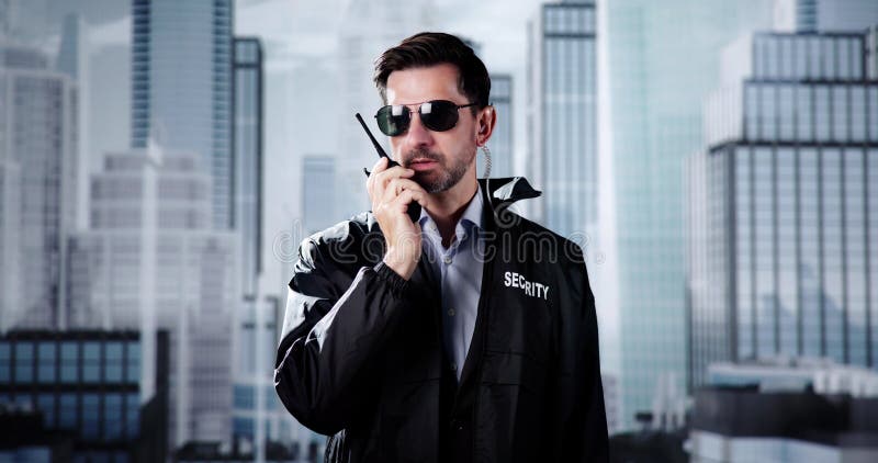 Security Guard Man Outside stock image. Image of uniform - 302794561