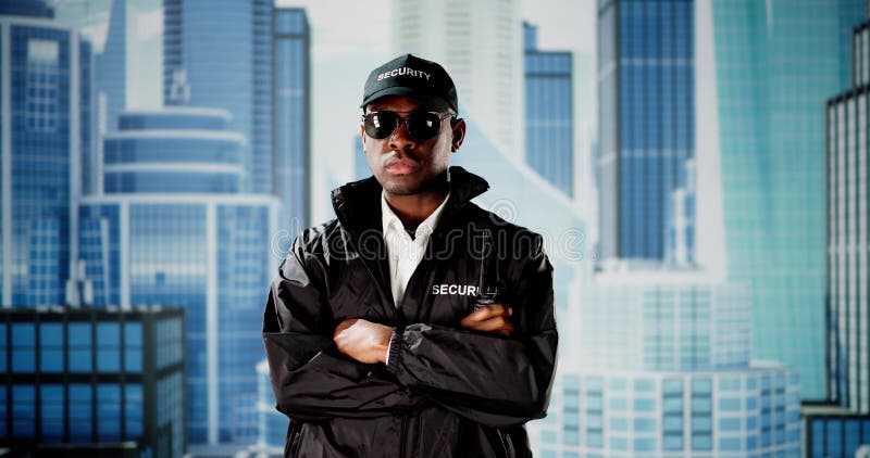 Security Guard Man Outside stock image. Image of american - 306936923