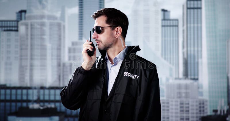 Security Guard Man Outside stock image. Image of outside - 303490275