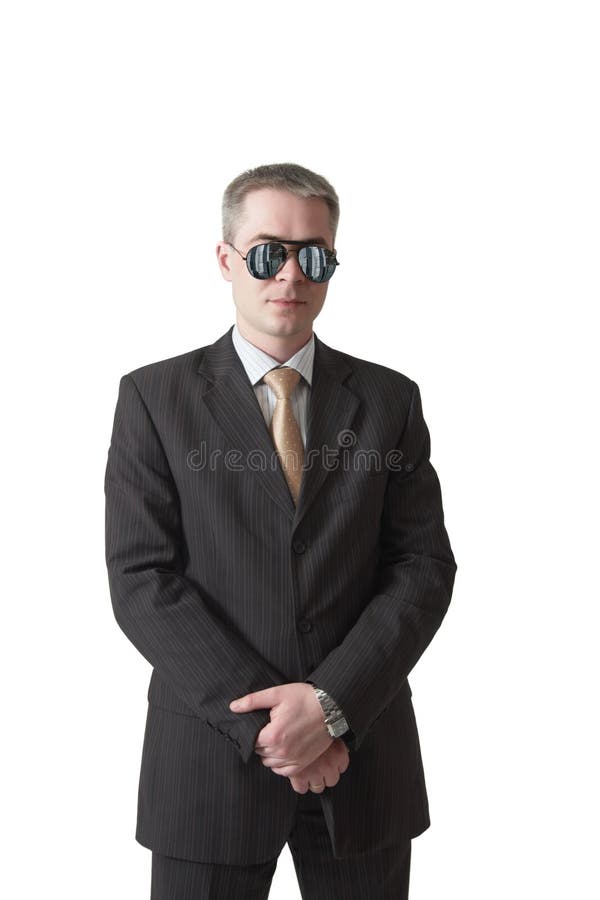 Security Guard in Mirror Glasses Stock Image - Image of hands, mirror ...