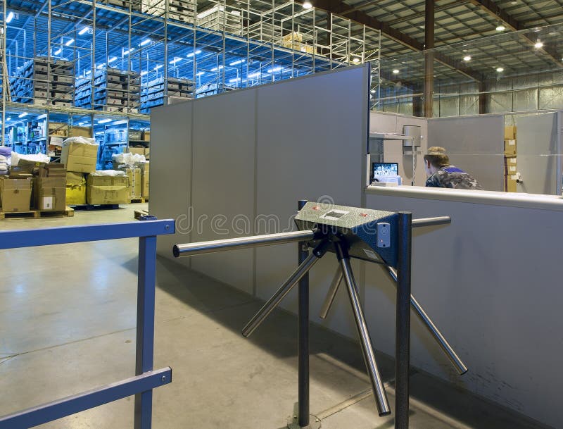 Security Guard of Modern Warehouse Stock Image - Image of logistics ...