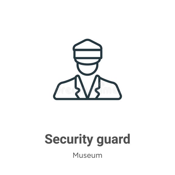 Security Guard Outline Vector Icon. Thin Line Black Security Guard Icon ...