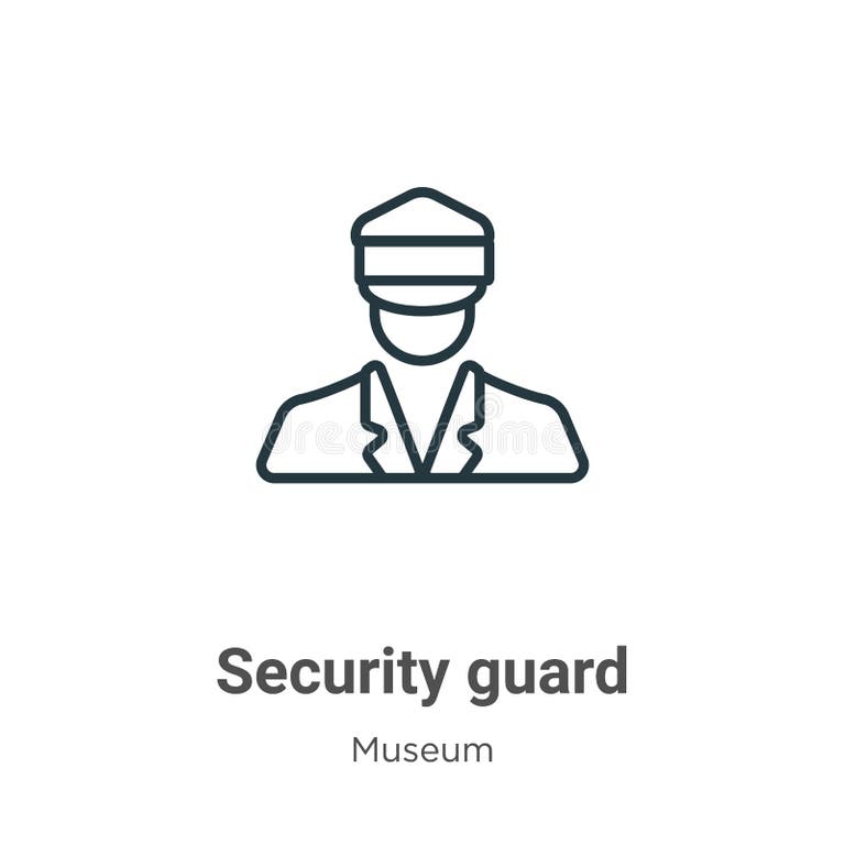 Security Guard Outline Vector Icon. Thin Line Black Security Guard Icon ...