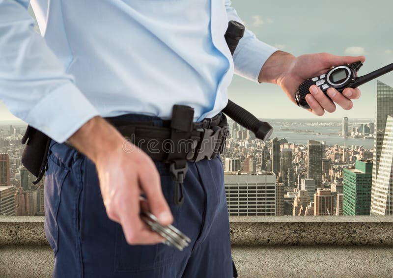 Security Guard In The Rooftop Of The Building Stock Photo - Image of ...