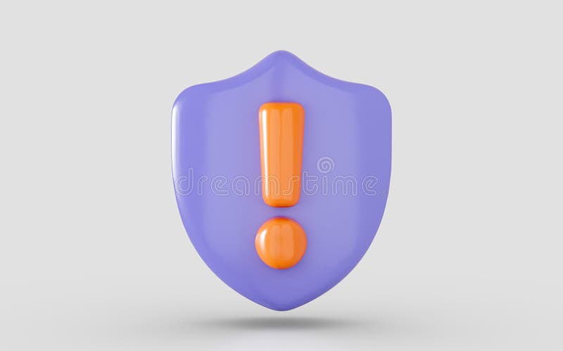 Shield with Exclamation Mark Icon Vector. Protection Warning ...