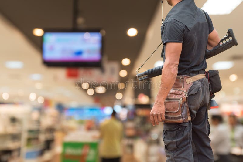 Security Guard in Shopping Mall Stock Image - Image of duty, protect ...