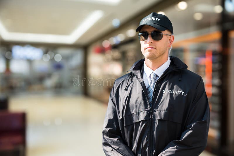 Security Guard in Shopping Mall Stock Photo - Image of radio, young ...