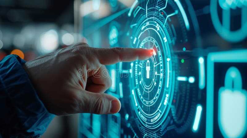 Security Guard Showing Safety System Stock Illustration - Illustration ...