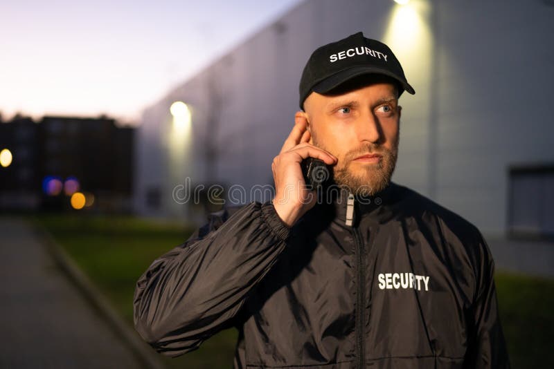 Security Guard Standing in Front of Building Stock Image - Image of ...