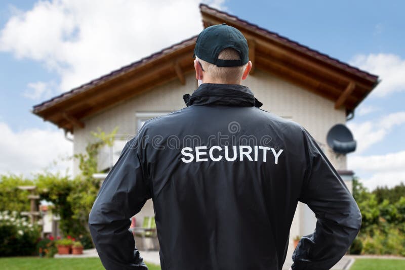 Security Guard Standing Outside the House Stock Photo - Image of duties ...