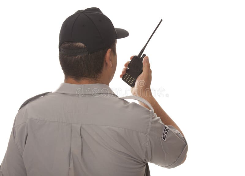 Security guard talking stock photo. Image of control - 25589600