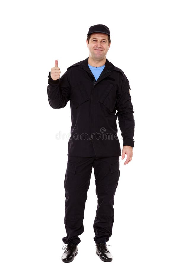 Security Guard Full Body Isolated on White Stock Photo - Image of ...