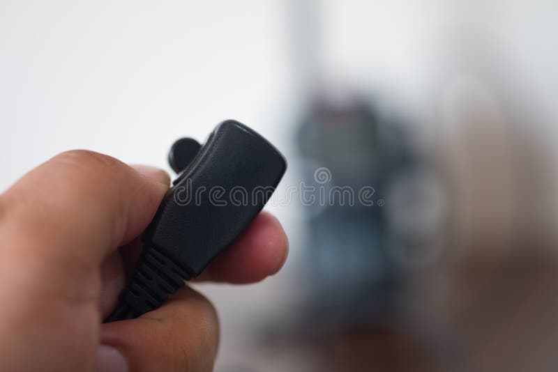 Security Guard Using Portable Radio Stock Photo - Image of protection ...