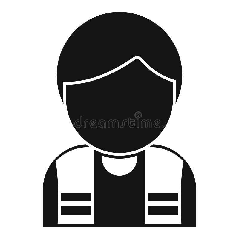 Security Guard Wearing Reflective Vest Icon Simple Style Stock ...