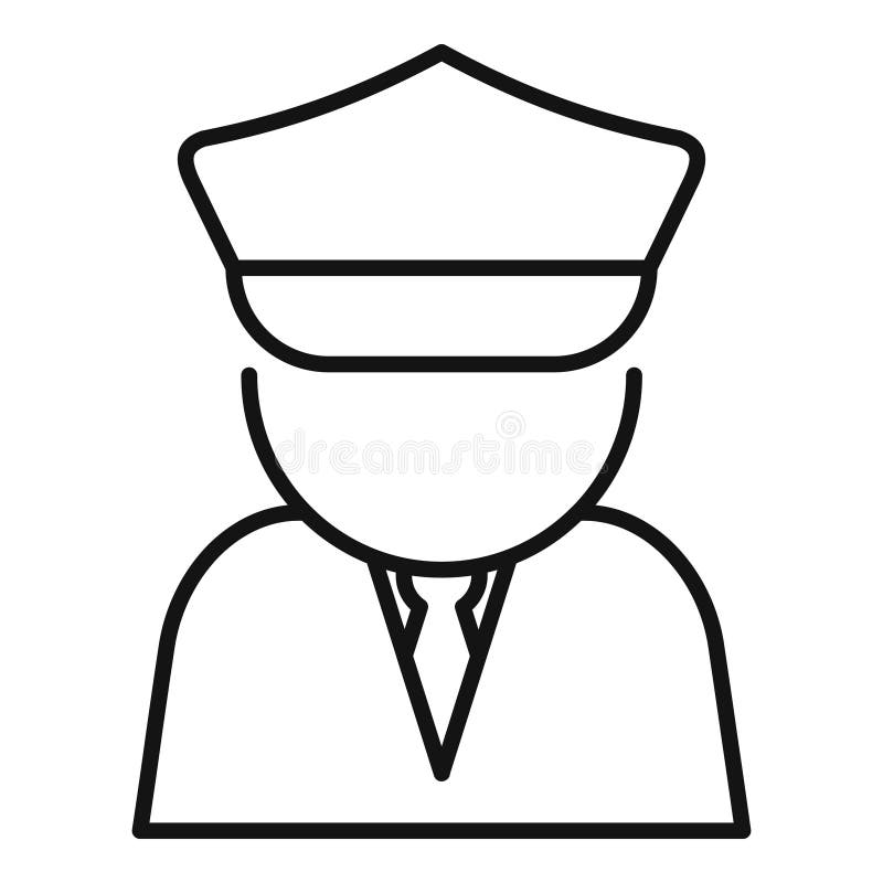 Security Guard Wearing a Suit and Tie Standing Under a Hat Icon Stock ...
