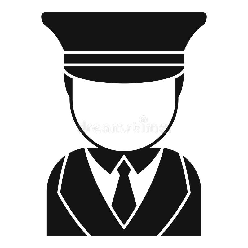 Security Guard Wearing Uniform with Tie and Hat Icon Stock Vector ...