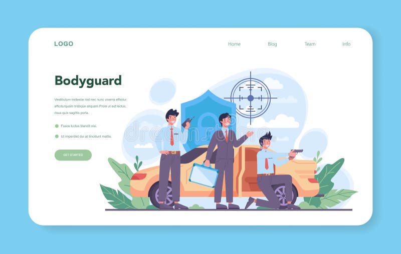 Security Guard Web Banner or Landing Page. Surveillance and Ptrotection ...