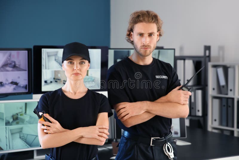 Security Guards in Surveillance Room Stock Photo - Image of privacy ...