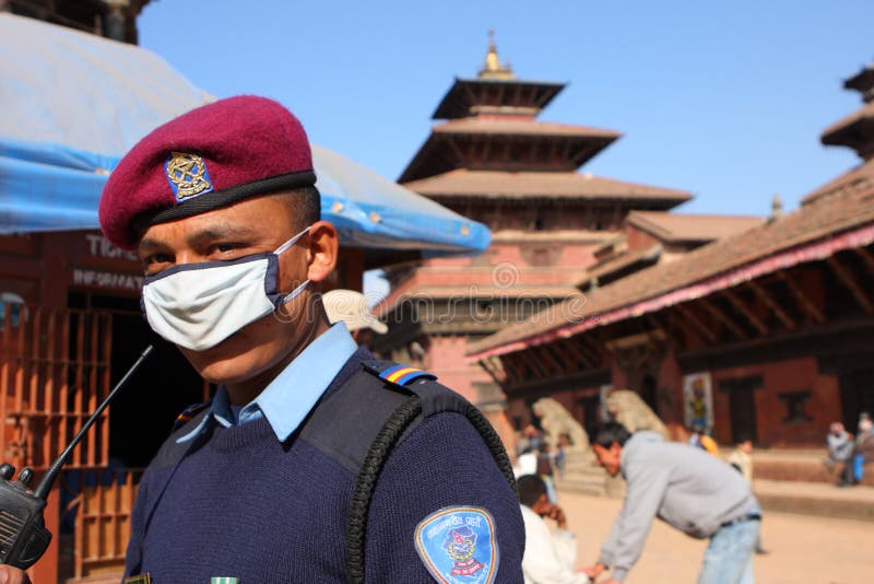 Security Guart at Durbar Square, Patan Editorial Stock Image - Image of ...