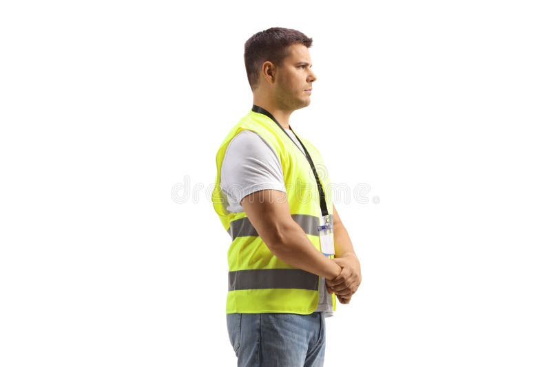Security Guy in a Vest Standing Stock Photo - Image of caucasian ...