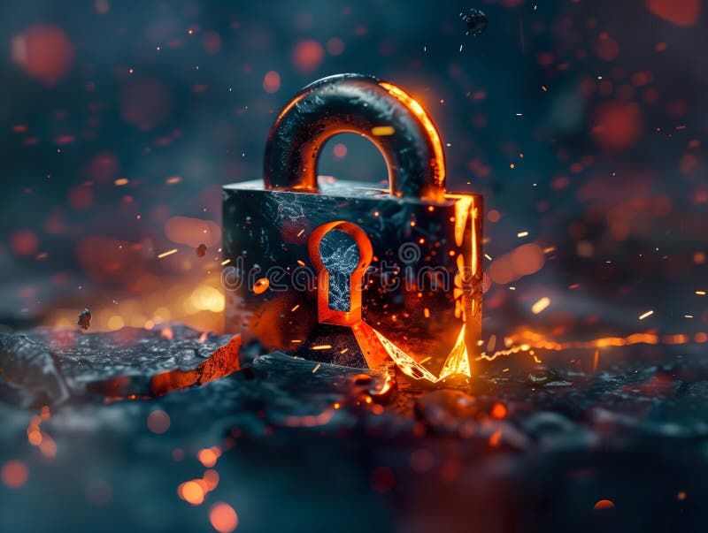 Security Hacking, Security Breach, Data Loss, Cyber Threat Stock Image ...