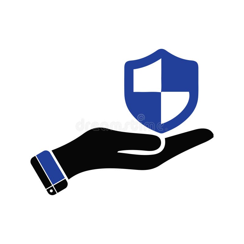 Security on hand icon stock vector. Illustration of security - 264880660