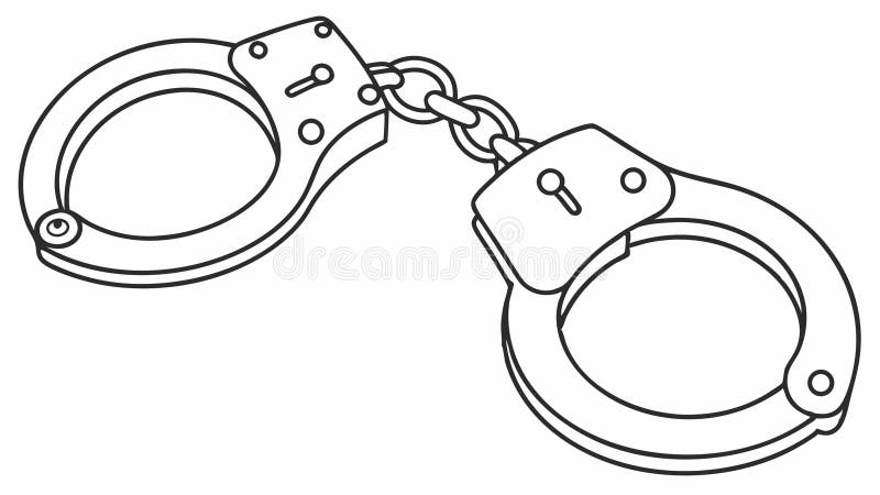 Security Handcuffs Outline Icon, Vector Design Generative AI Stock ...