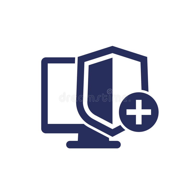 Security Icon with Add Sign and Shield, Vector Stock Vector ...