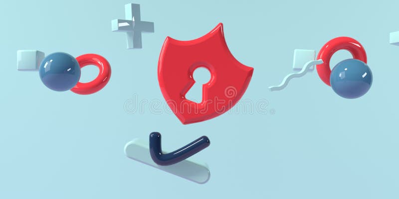 Security Icon with Geometric Shapes Stock Illustration - Illustration ...